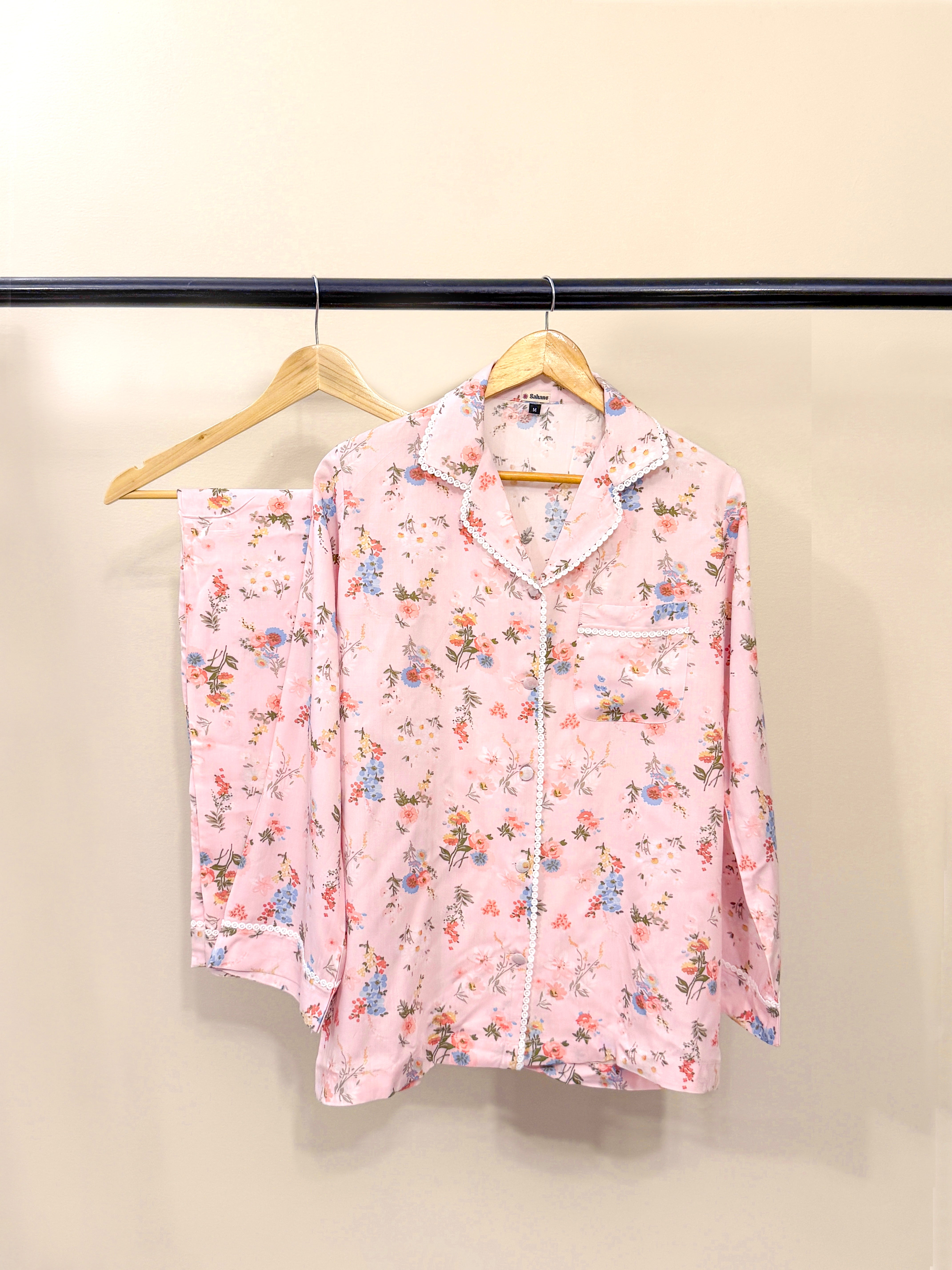 Pink Lace Pajamas – Sahane